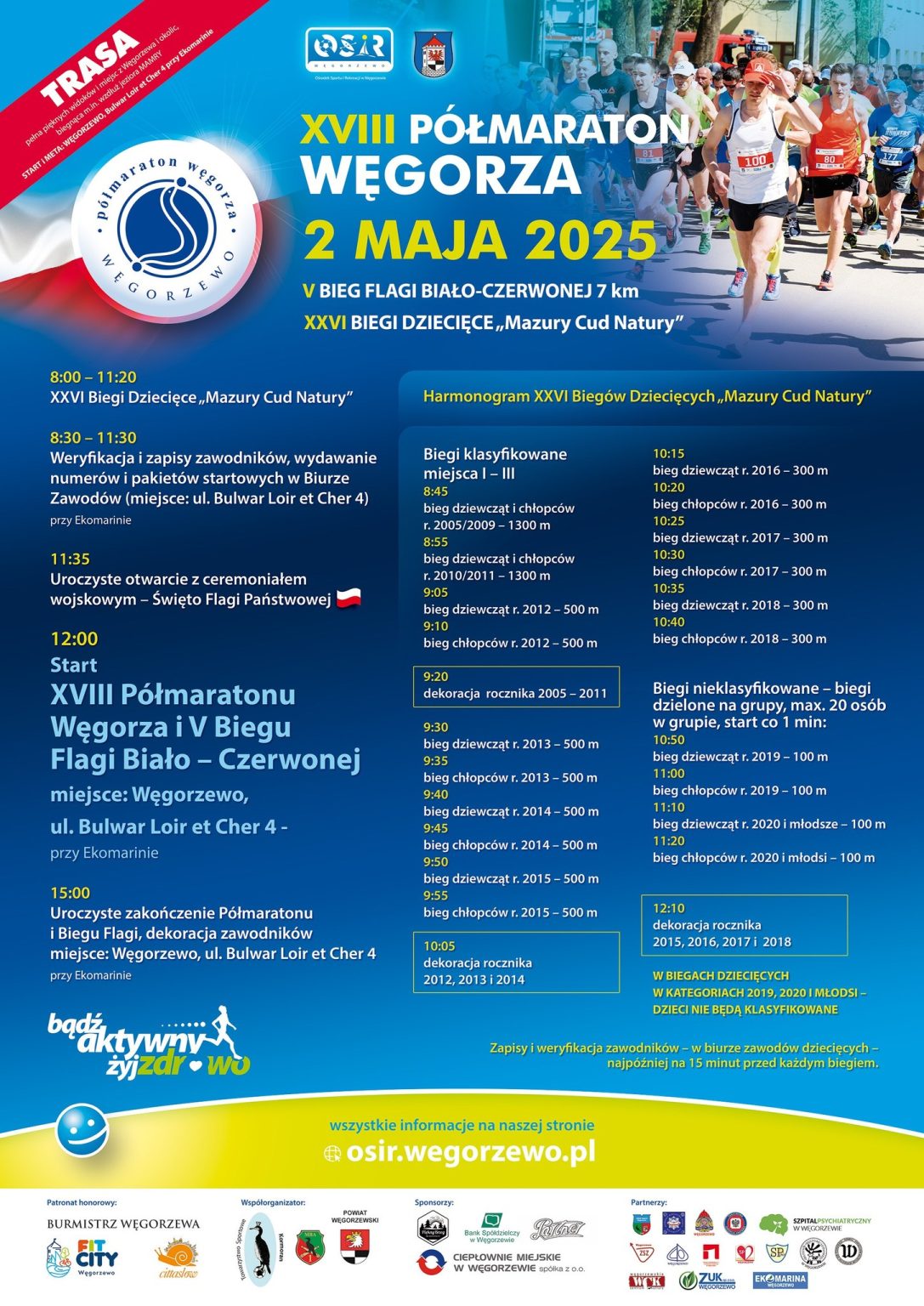 Półmaraton Węgorza & V Bieg Flagi Biało-Czerwonej WĘGORZEWO 2025 ...