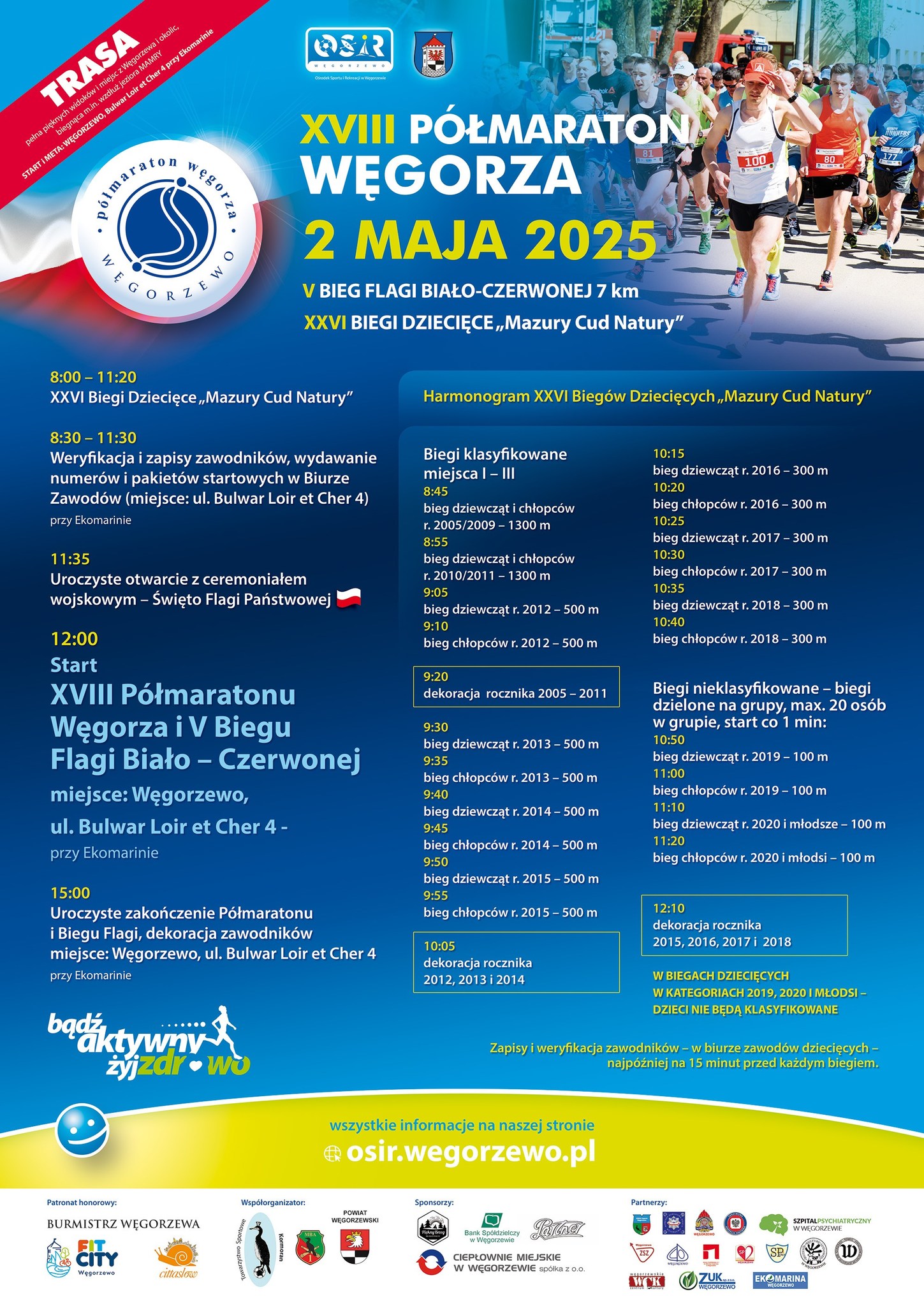 Półmaraton Węgorza & V Bieg Flagi Biało-Czerwonej WĘGORZEWO 2025 ...